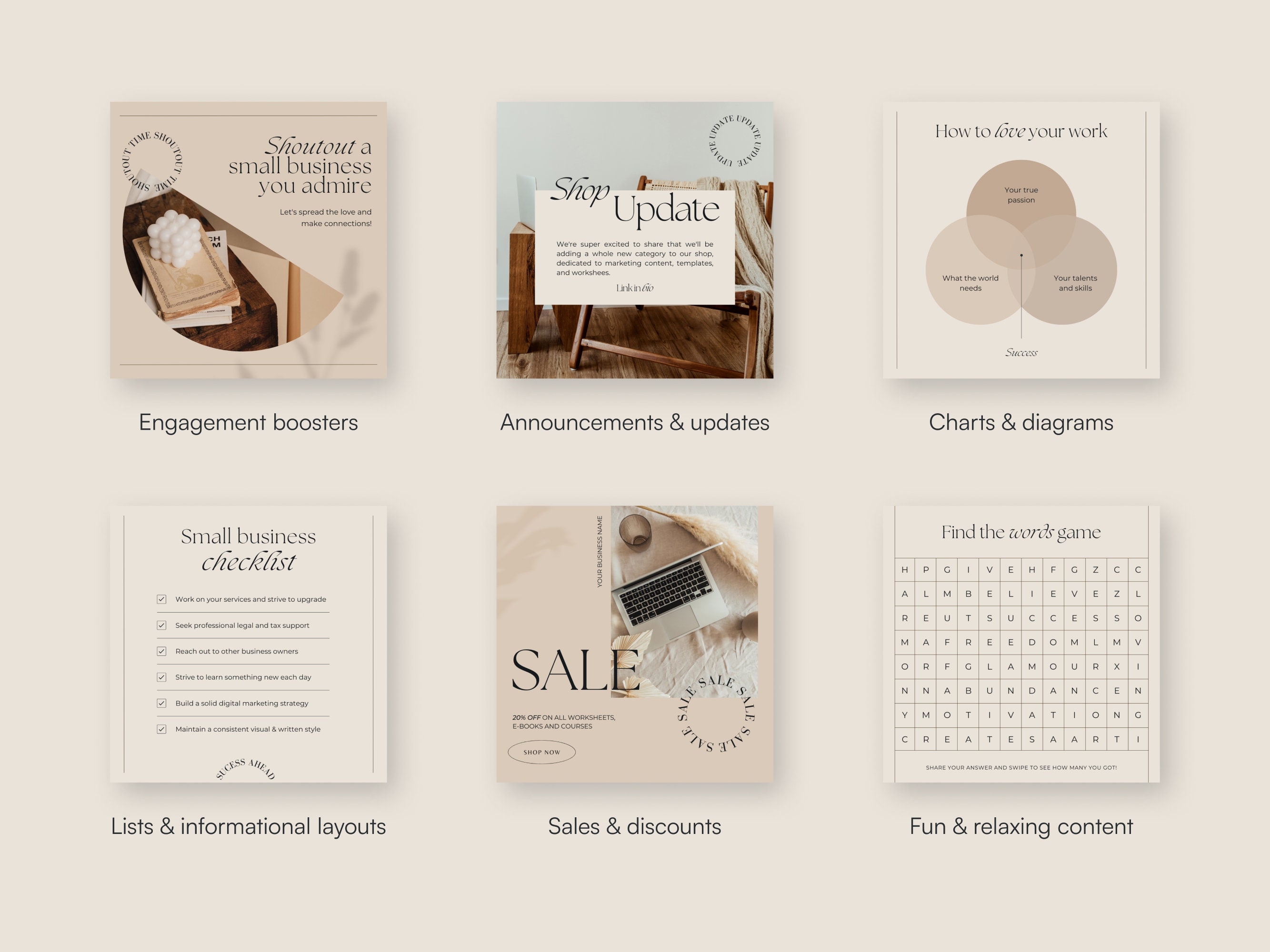 300 Instagram Templates Beige Luxury Instagram Coach, Canva Instagram ...