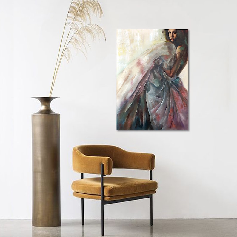 Oil Painting silk Portrait Girl Lady Female - Etsy