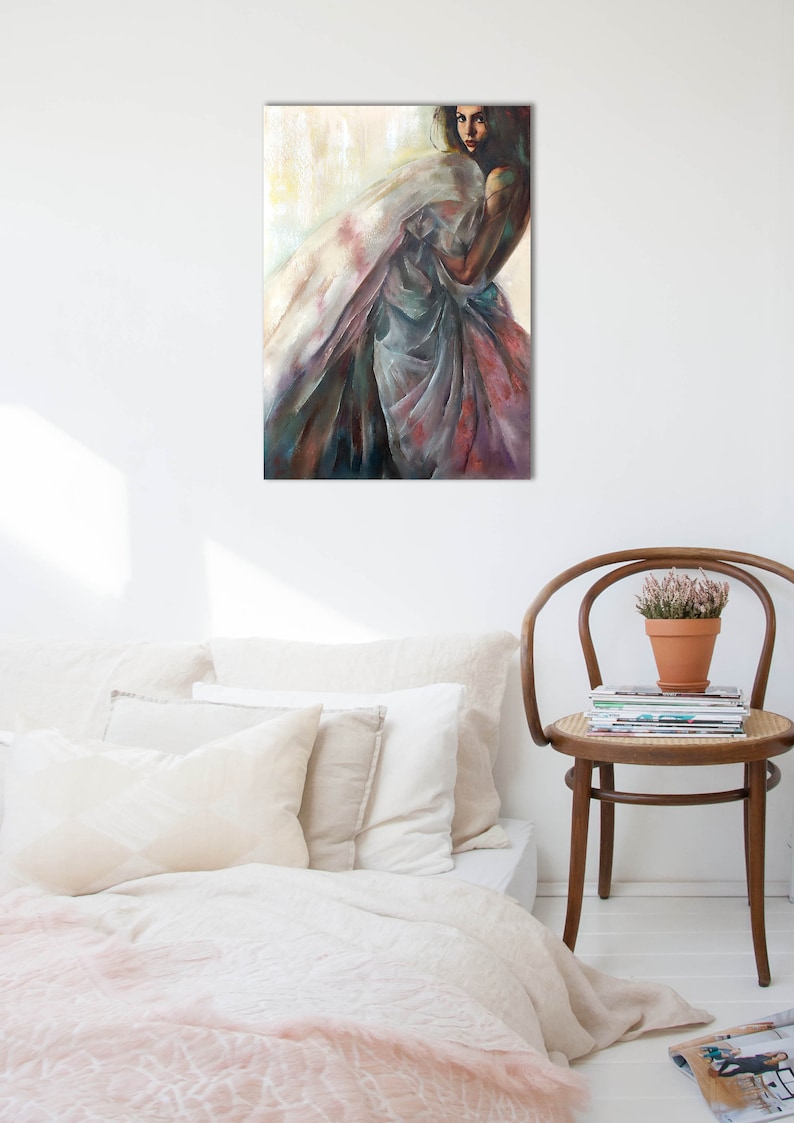 Oil Painting silk Portrait Girl Lady Female - Etsy