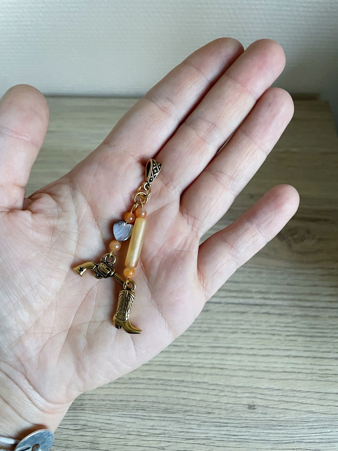 Country Pendant, Western, Line Dance, Colt, Cowboy Boot, Fawn Mother-of ...