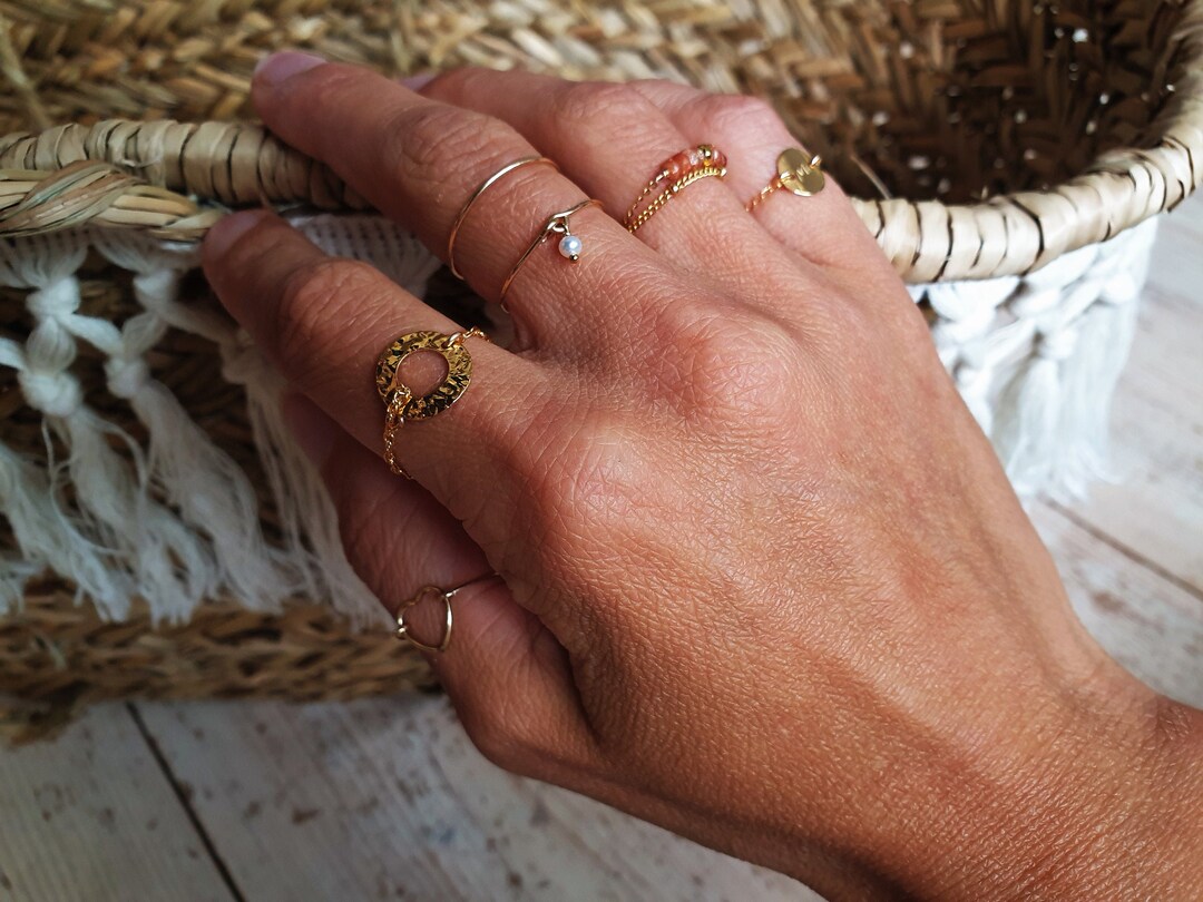 Bague MIA anneau or gold filled 14 carats avec ou sans perle d'eau douce Nacre - Etsy France