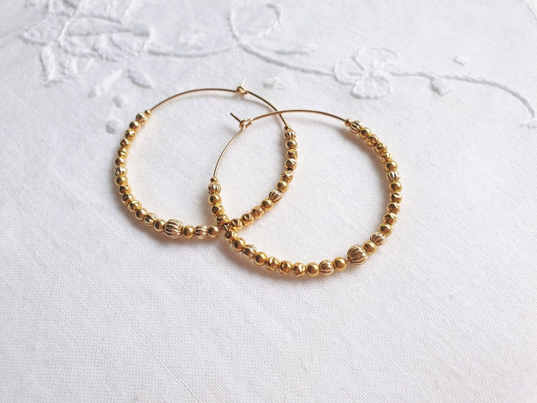 MYRIADE Creoles Pearls Gold Filled 14 Carat Gold Earrings by Myo Jewel ...