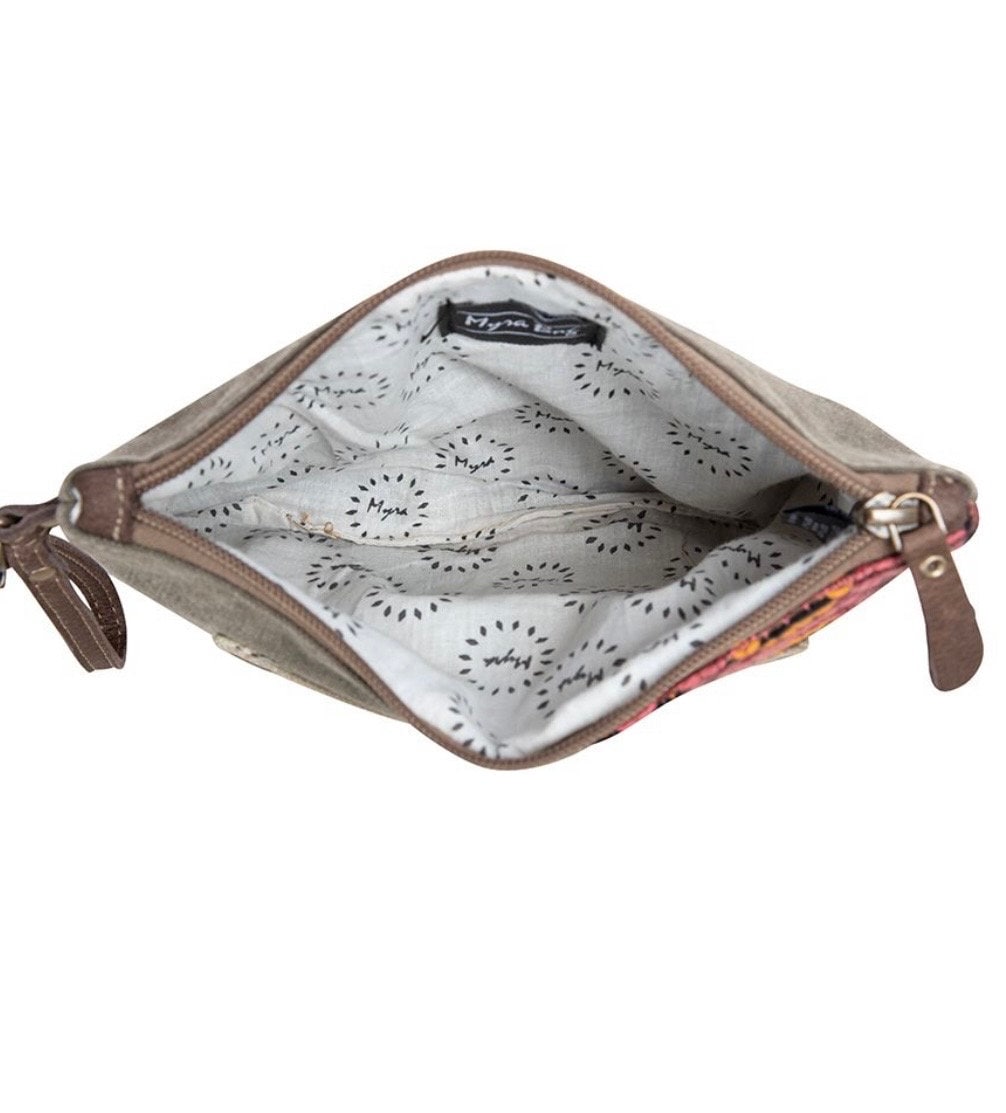 MYRA Canvas Zipper Pouch Myra Bag Small Wristlet Wallet for Women ...