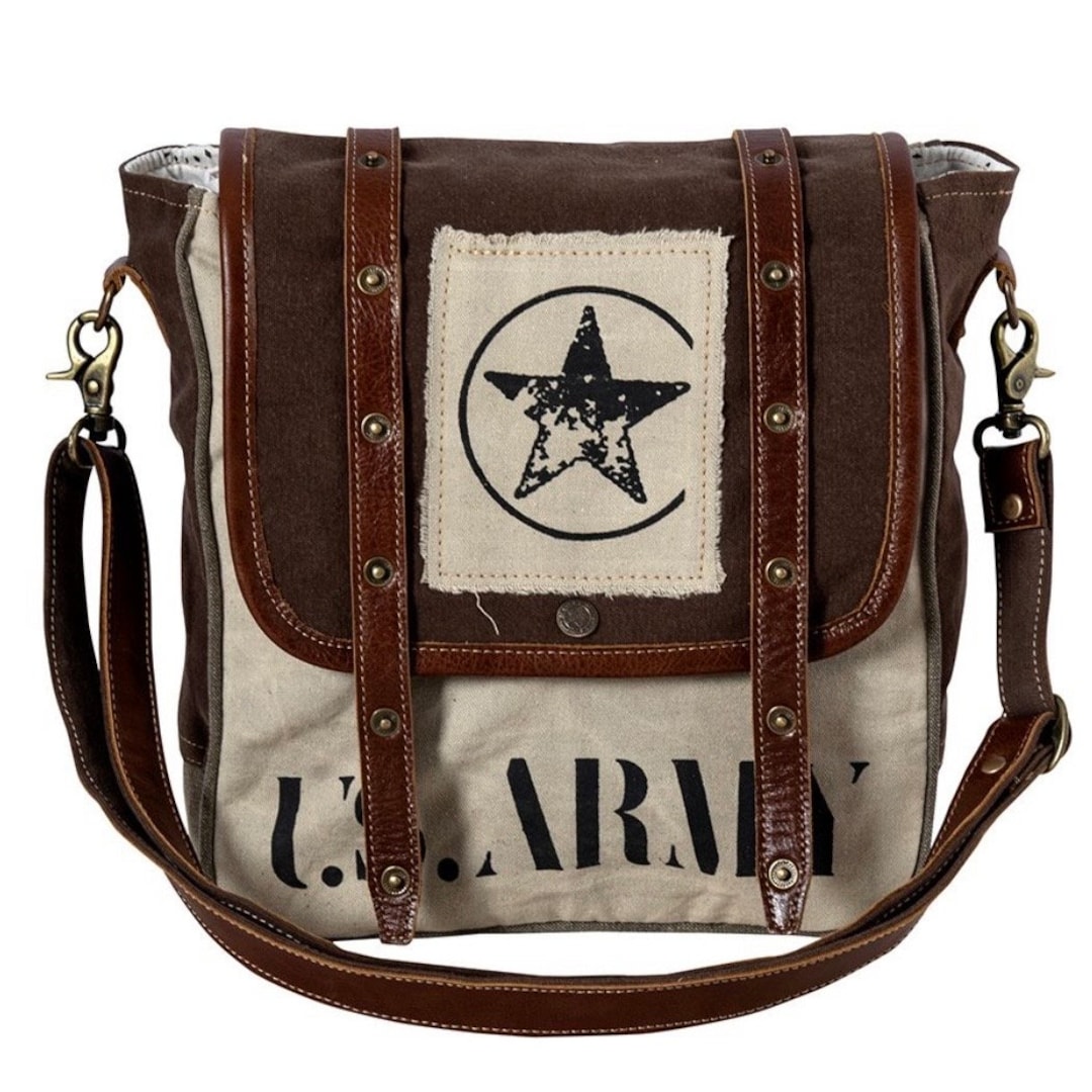 Myra Bag Shoulder U.S. Army Tote Purse for Women Leather Tote - Etsy