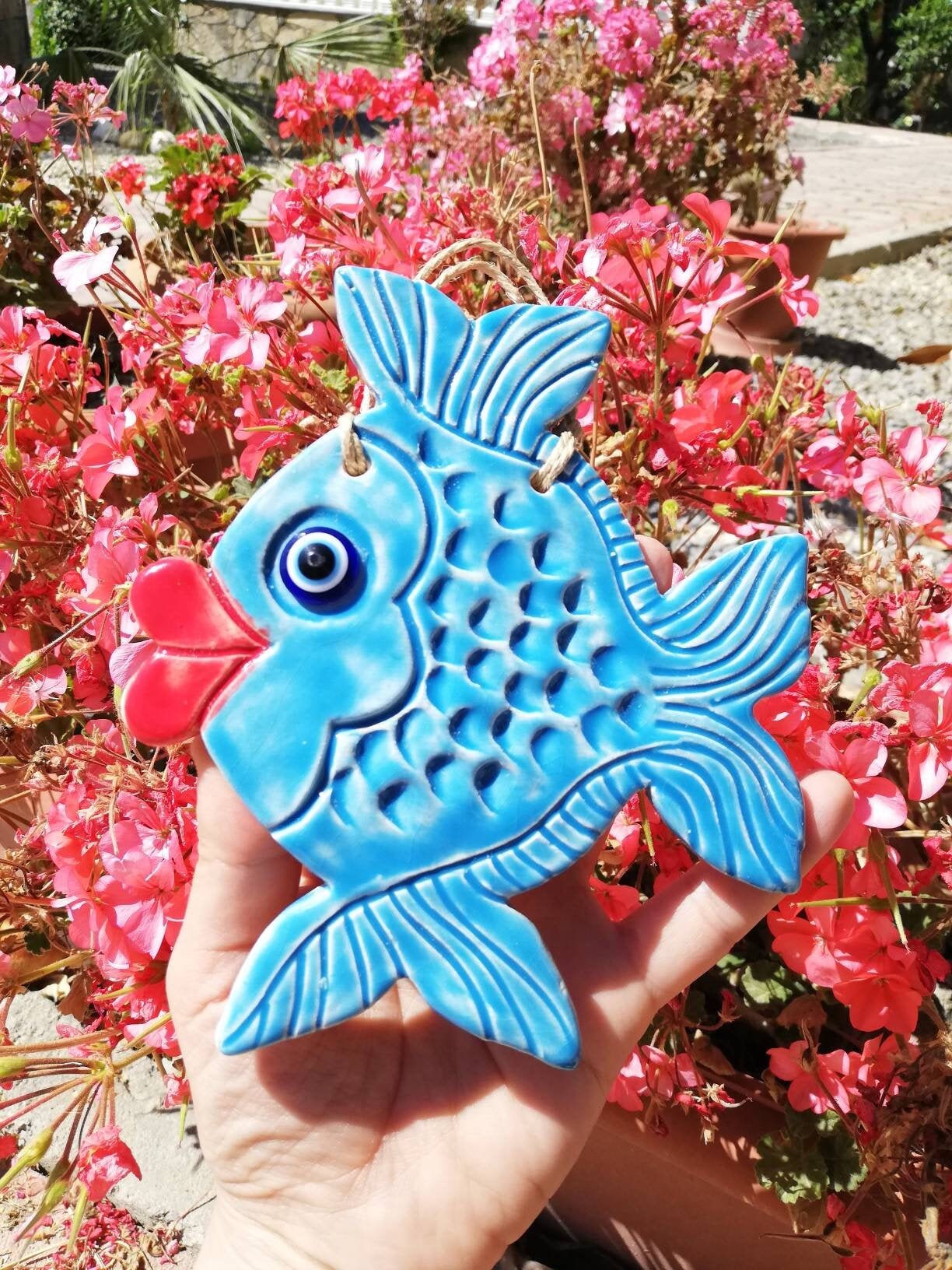 Ceramic Fish Decor Blue Ceramic Fish Bathroom Wall Decor Sea - Etsy