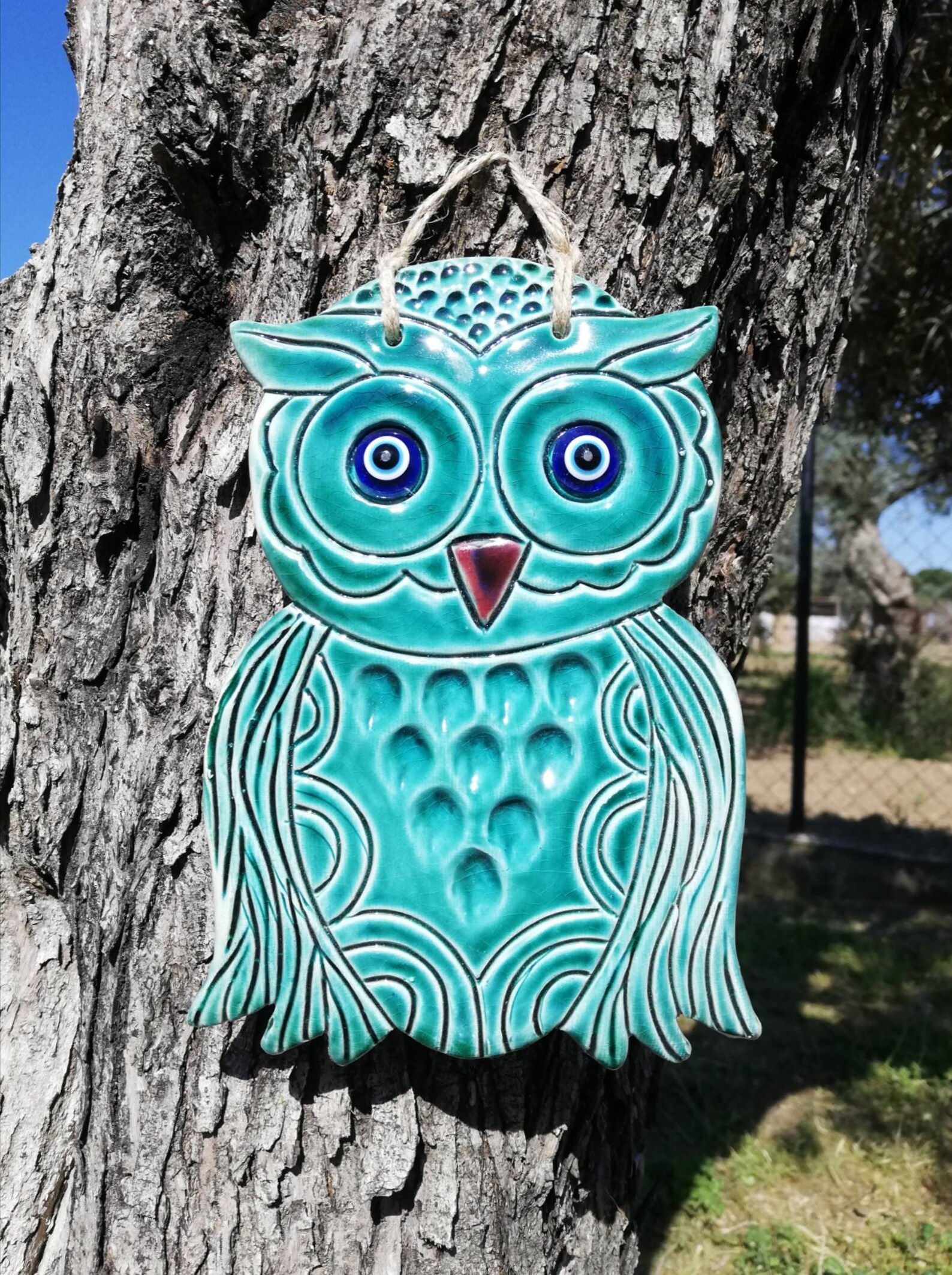 Teal Green Ceramic Owl Home Decor Garden Decor Kitchen Wall - Etsy