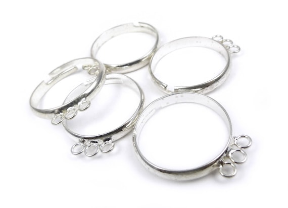 5 X Ring Bases With 3 Rings to Add Beads and Charms | Etsy