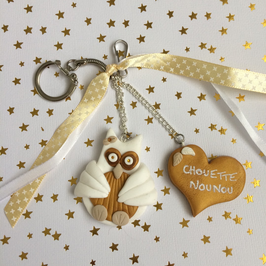 Nanny Gift, Nanny Owl, Key Ring, Fimo, Bag Jewel - Etsy