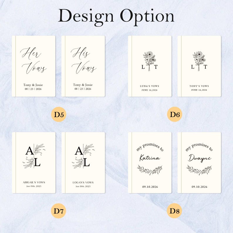 Hardcover Vows Books Wedding Set - to My Husband to My Wife Book ...