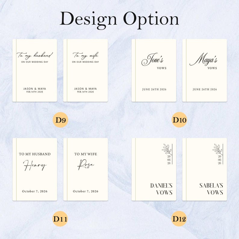 Hardcover Vows Books Wedding Set - to My Husband to My Wife Book ...