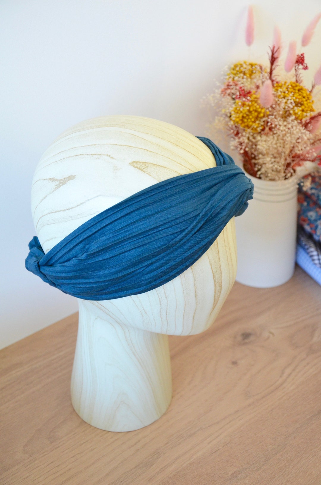 Headband / Women's Pleated Royal Blue Headband - Etsy