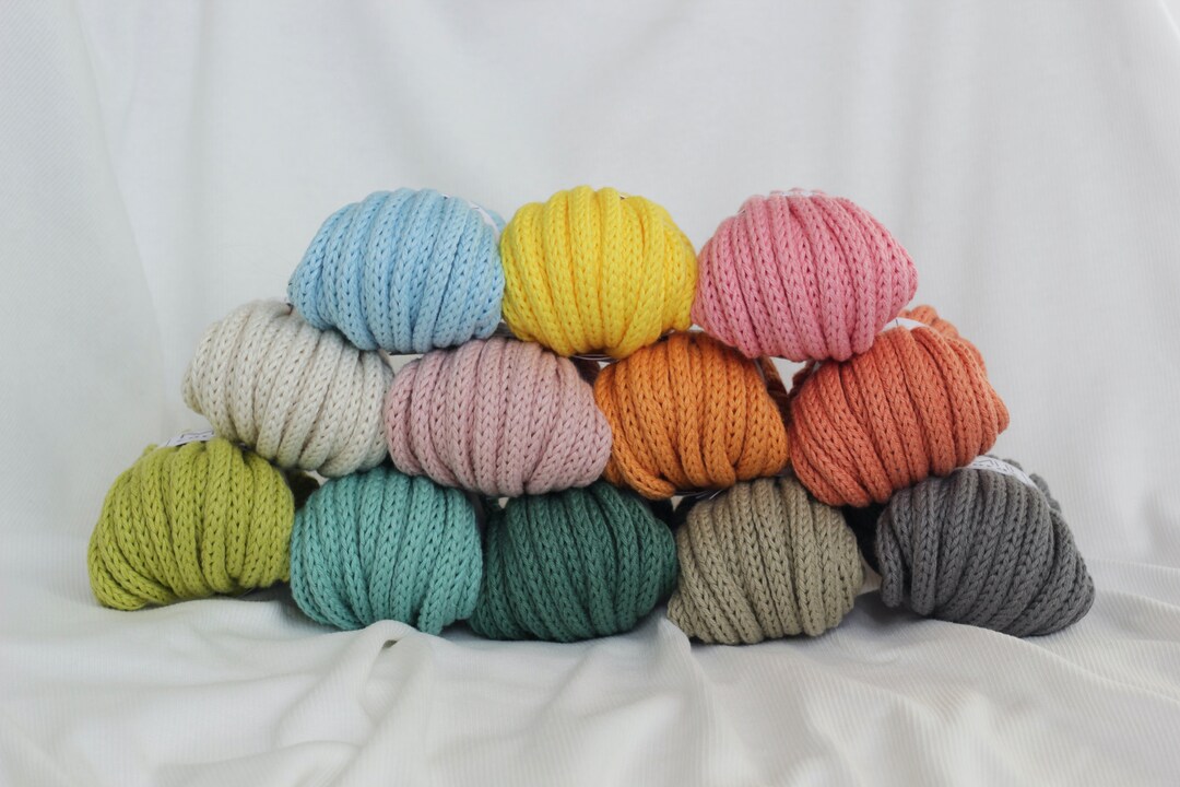 Cordón Tricotin de algodón hecho a mano 1m + / 12 colores diferentes ...