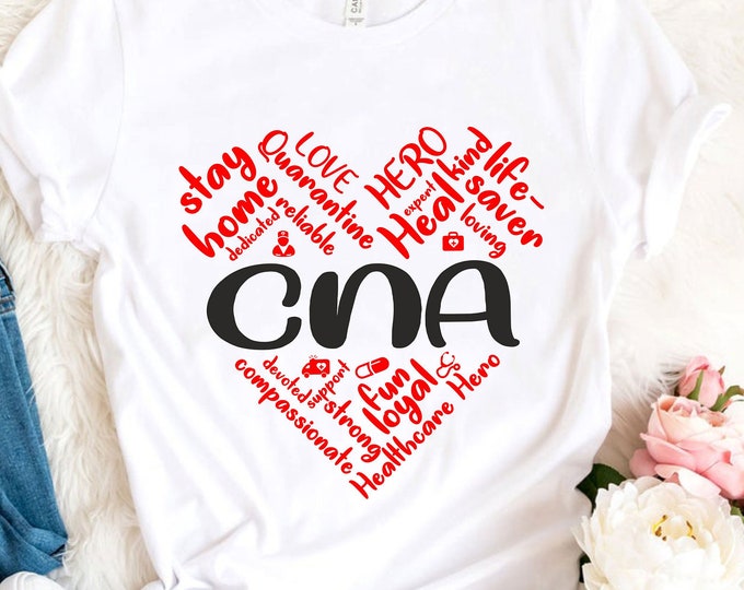 Certified Nursing Assistant CNA Heart Shape Svg Healthcare - Etsy