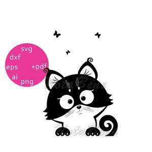 Cute Little Kitten SVG Peeking Cat Svg Cut File Cricut - Etsy