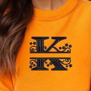 Split Letter K Machine Embroidery, Split Monogram K Embroidery Design ...