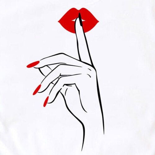 Finger on Lips SVG Silence Sign Woman Lips Cut File Shhhh - Etsy