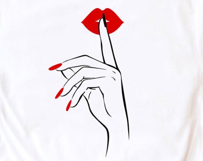 Finger on Lips SVG Silence Sign Woman Lips Cut File Shhhh - Etsy