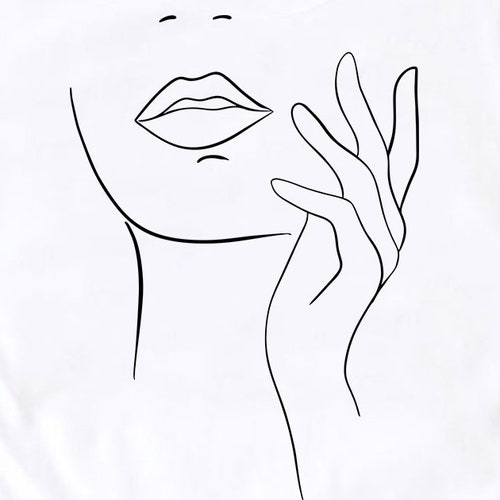 Face Single Line Art SVG Girl's Face Cut File Lips SVG - Etsy