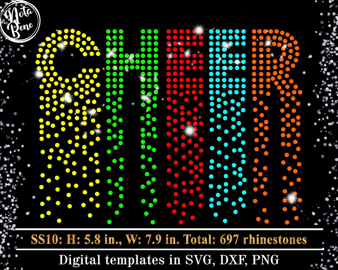 CHEER Rhinestone Template SVG, Cheer Scatter Svg, Cheerleader Scattered ...