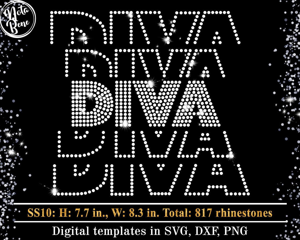 Diva Svg, Tiled Rhinestone Template Svg, Afro American Bling ...