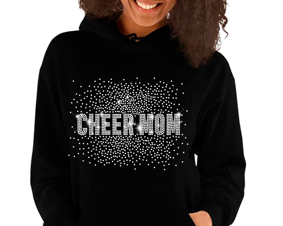 CHEER MOM Rhinestone Template Svg Cheerleader Scattered Spray | Etsy