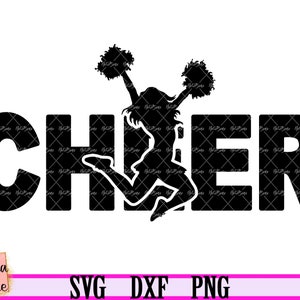 Cheer SVG Cheer Word Silhouette Svg Cut File Cheerleader Girl Svg ...