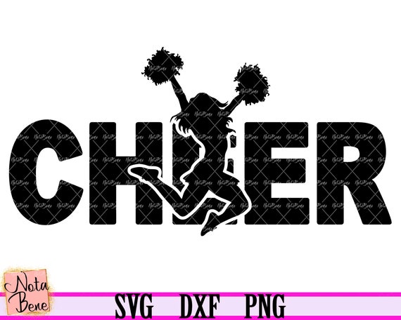 Cheer SVG Cheer Word Silhouette Svg Cut file Cheerleader girl | Etsy