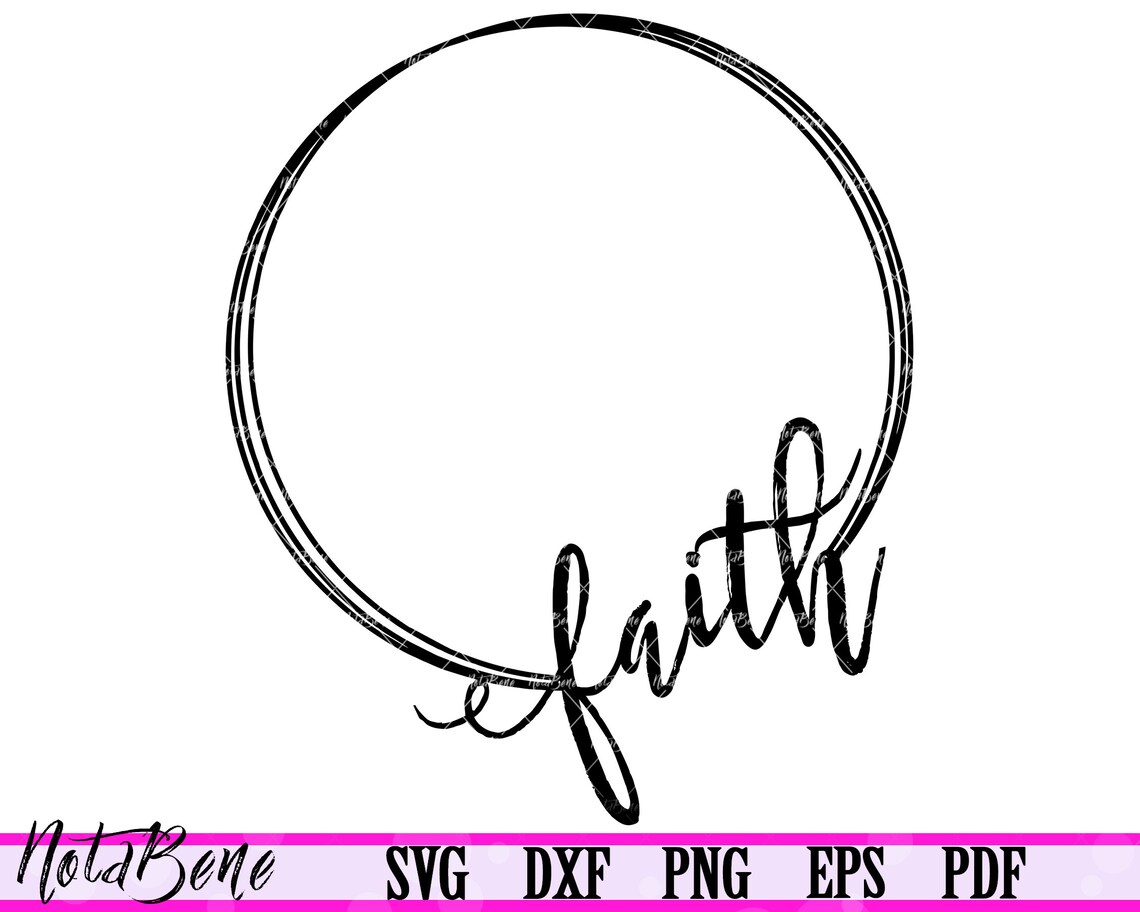 Faith Circle Frame SVG Faith Religion Monogram Frame Circle - Etsy