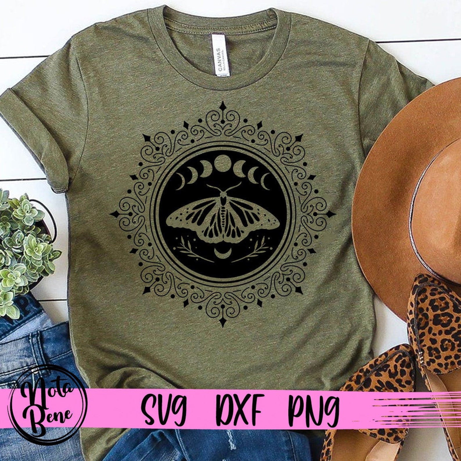 Boho Moon Moth SVG Celestial Moth Svg Moon Phase Moth Svg - Etsy