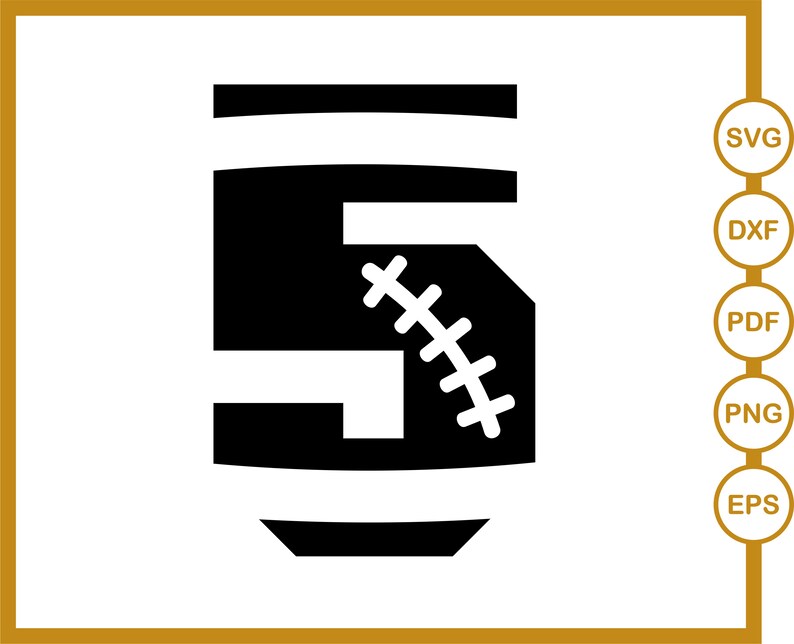 Number 5 SVG Football Player Cut File T-shirt Designs Cutting | Etsy