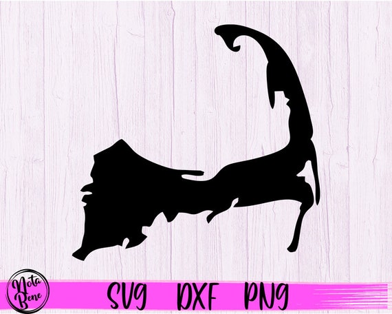 Cape Cod Map Silhouette SVG Map Design Svg Cut File Printable | Etsy