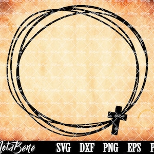 Cross Circle Frame SVG Faith Religion Monogram Frame Circle Border Svg ...
