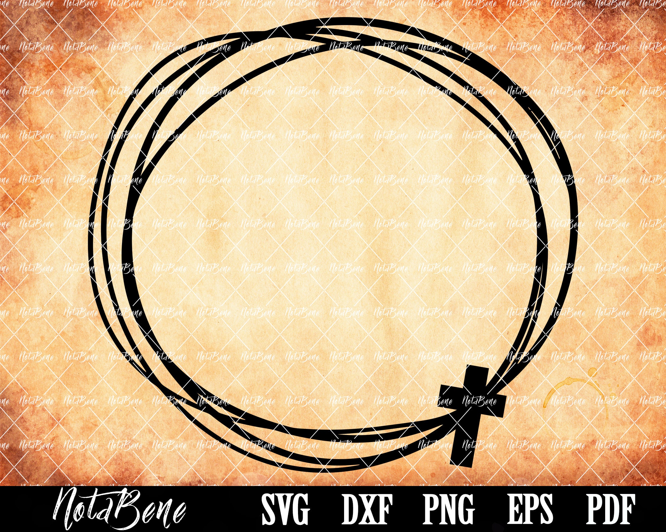 Cross Circle Frame SVG Faith Religion Monogram Frame Circle Border Svg ...