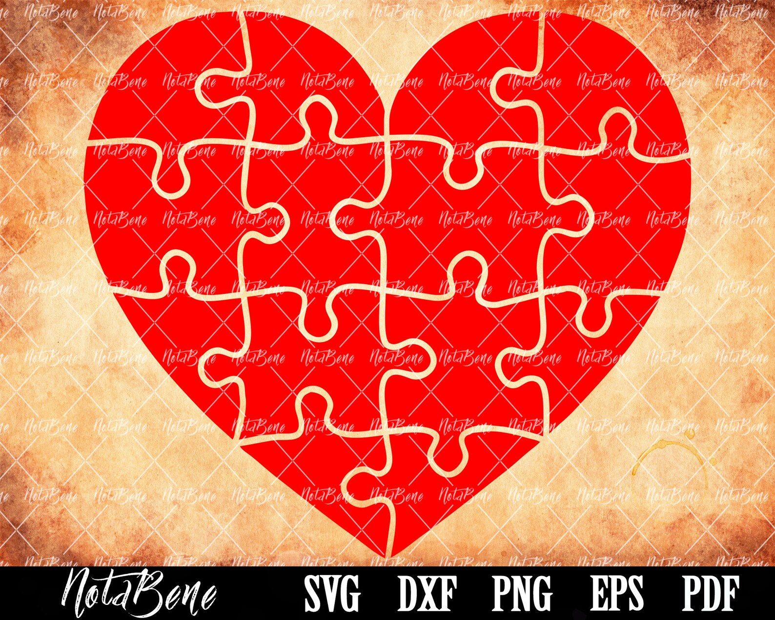 Puzzle Heart SVG Cut File Valentine's Day Svg Heart Svg | Etsy