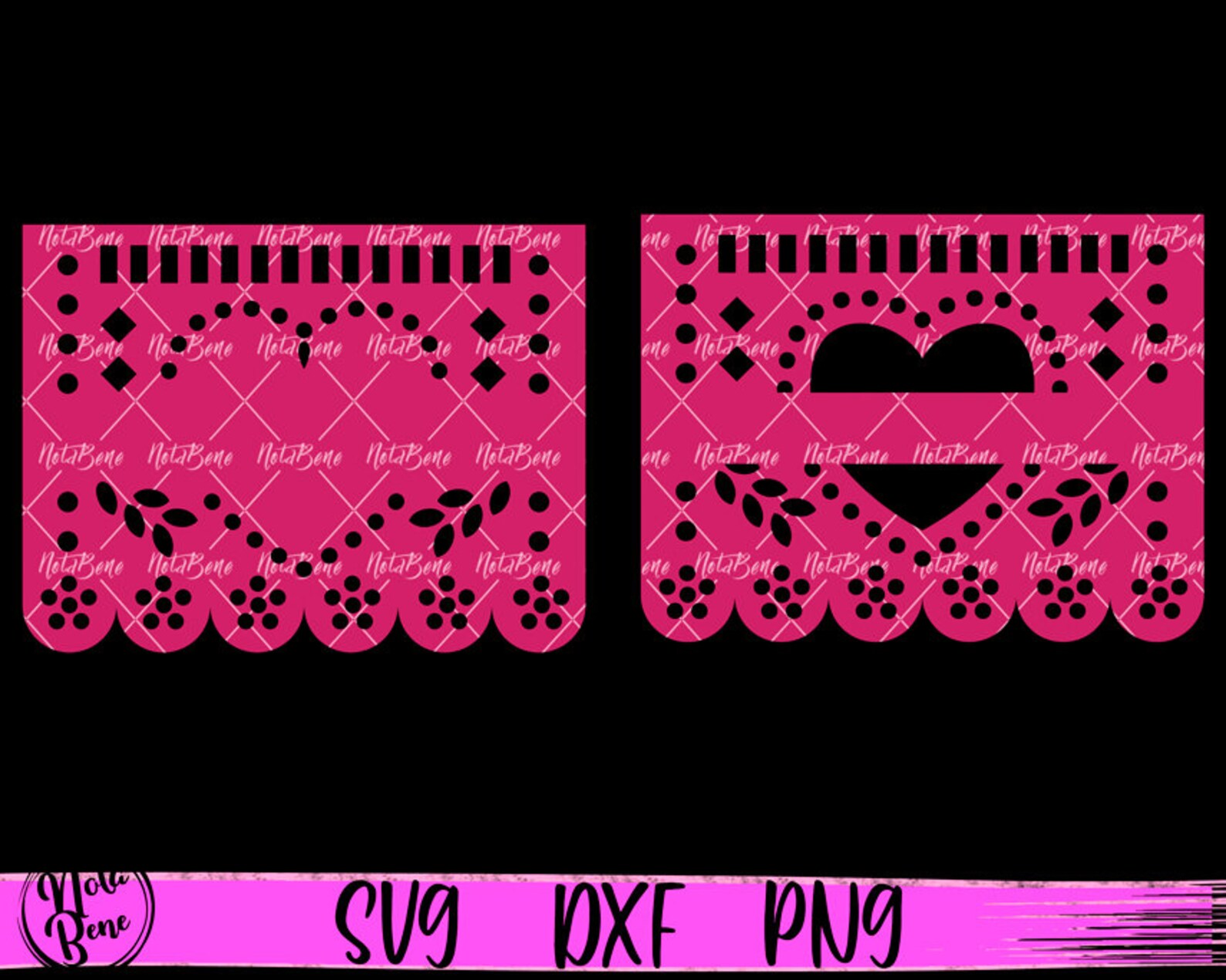 Papel Picado 2 SVG Cut Files Blank Banners Templates Papel - Etsy