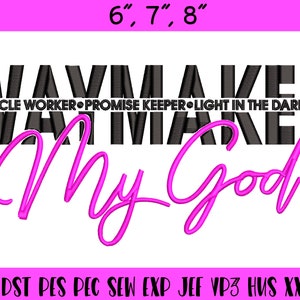 Waymaker, My God Embroidery Design, Christian Embroidery Design, Faith ...
