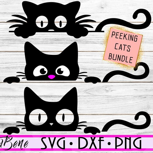 Peeking Black Cat SVG Clipart Peek a Boo Cats SVG Peekaboo - Etsy
