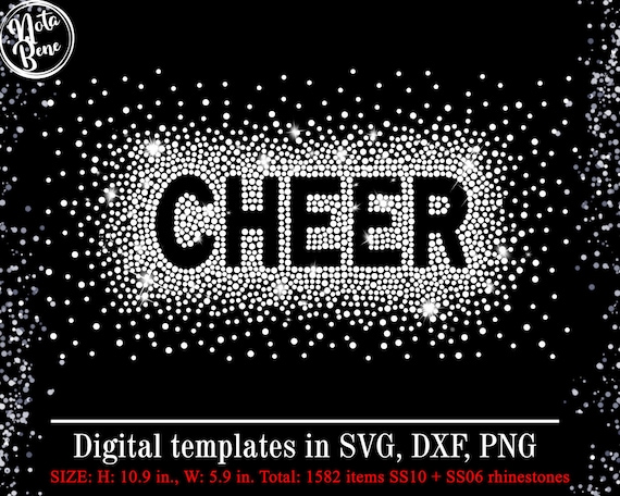CHEER Rhinestone Template SVG Cheer Scatter Cheerleader - Etsy