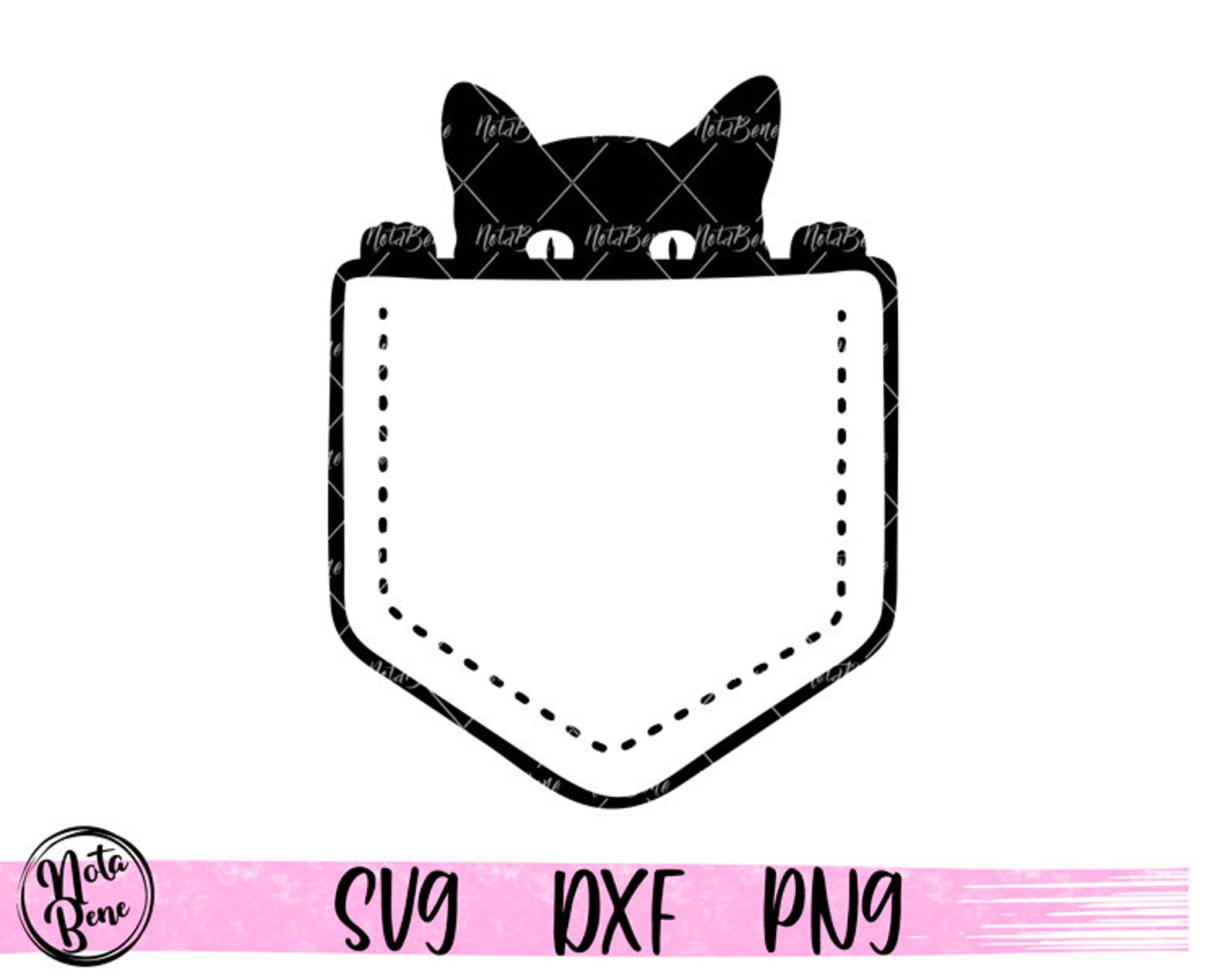 Peekaboo Pocket Cat Svg Cute Kawaii Kitten in Shirt Pocket | Etsy