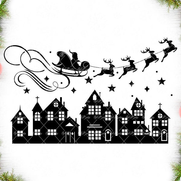 Santa Sleigh Vinyl Transfer - Etsy