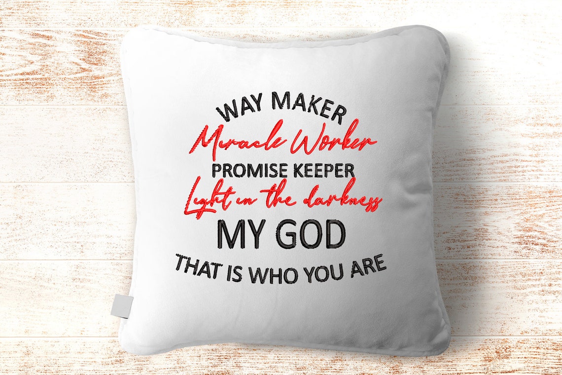 Waymaker Miracle Worker Embroidery Design Faith Embroidery - Etsy