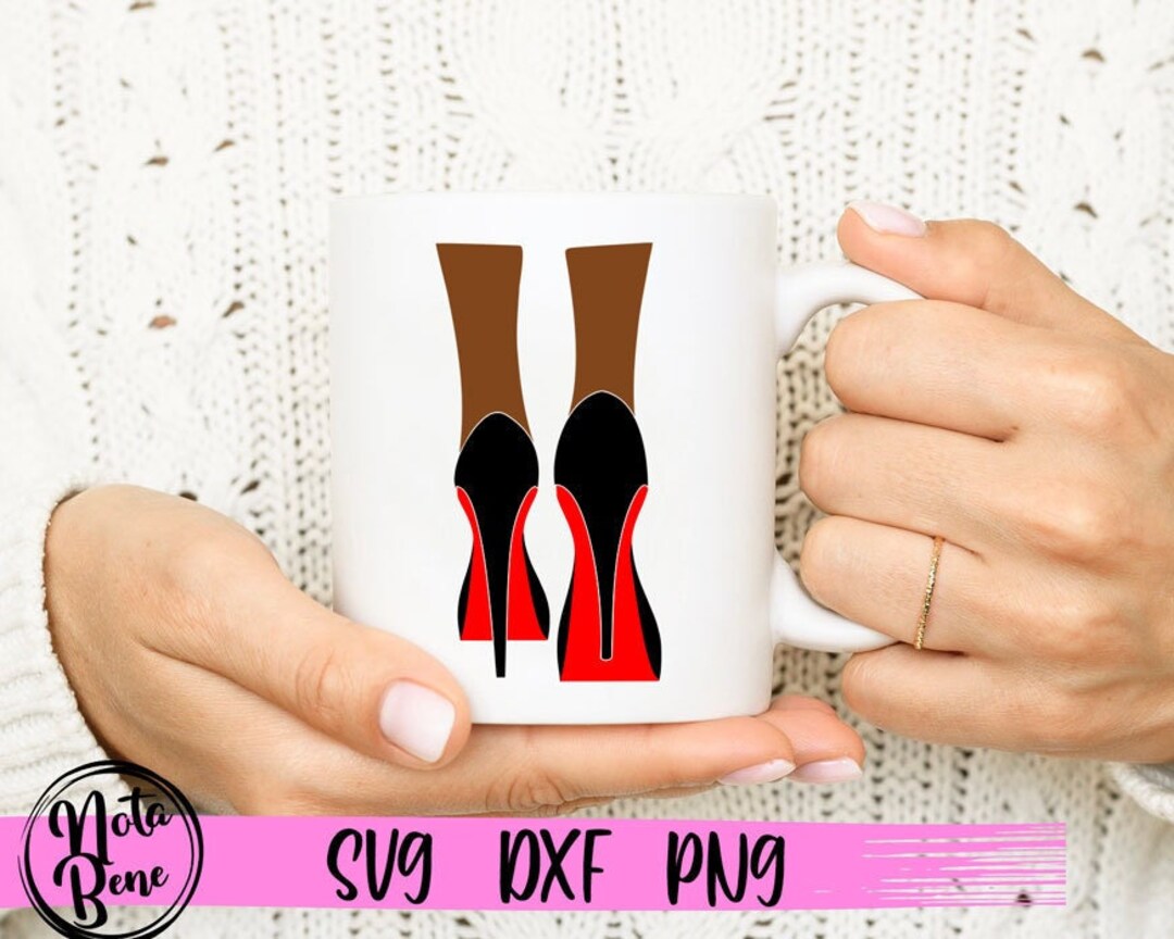 Woman in Red Bottoms Svg Cut File Afro Girl on High Heels Red Sole Svg ...