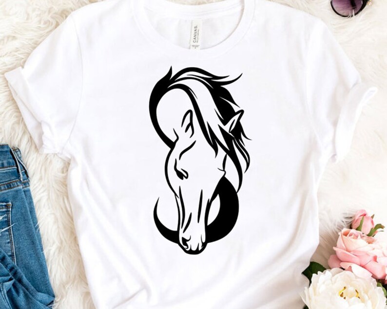Horse Head Svg Elegant Horse Svg Cut File Stallion Svg - Etsy