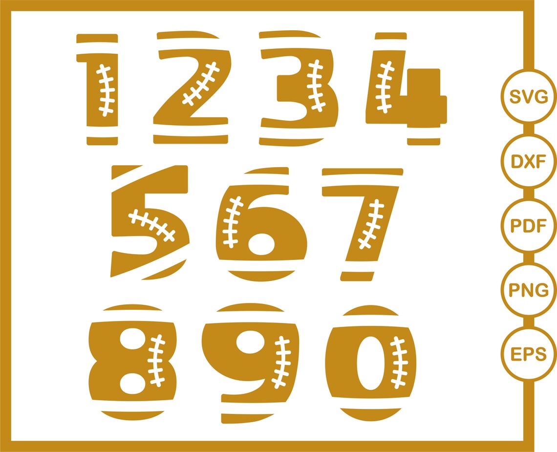 Football Player Shirt Numbers SVG Bundle Football Numbers Svg - Etsy