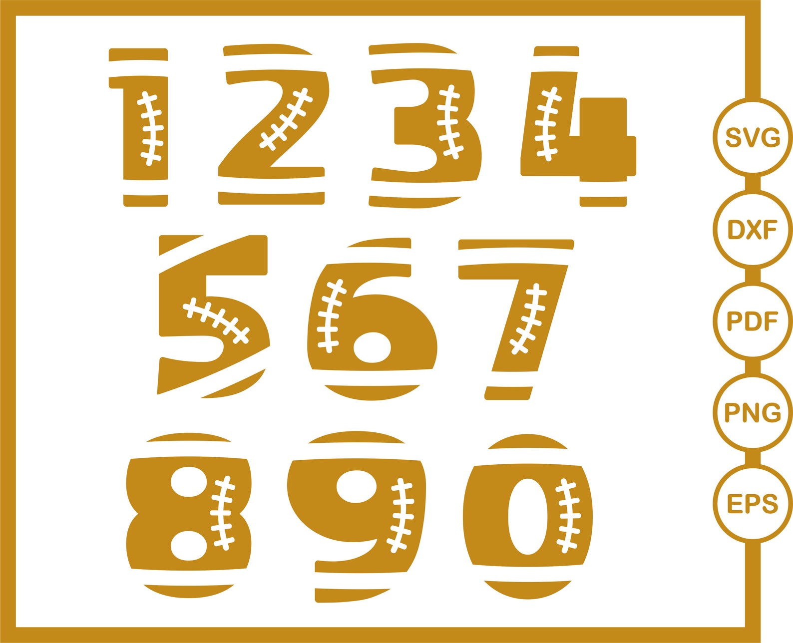 Football Player Shirt Numbers SVG Bundle Football Numbers Svg - Etsy