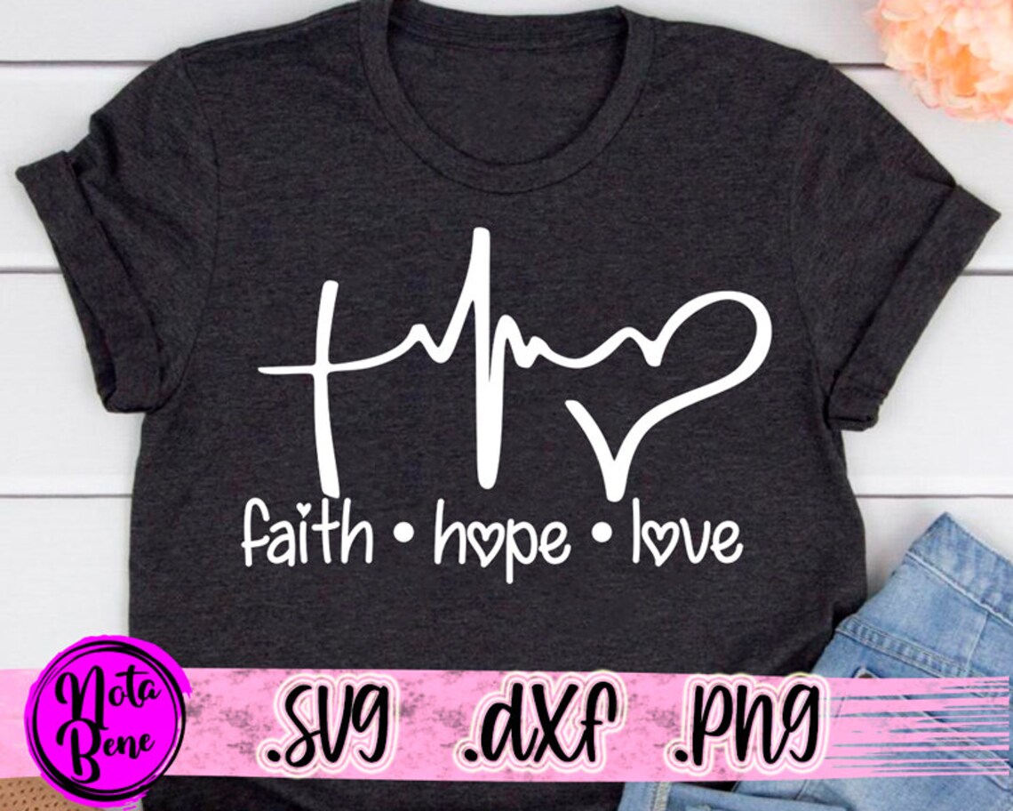 Faith Hope Love SVG Cut File Faith SVG Cross Svg Heart Svg - Etsy