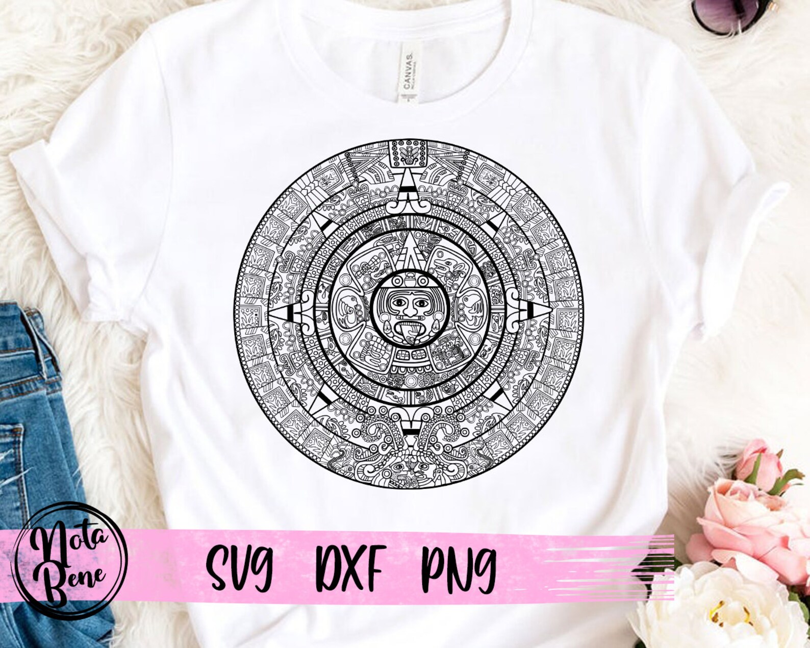 Aztec Sun Stone Calendar SVG Maya Mayan Calendar Svg Tribal | Etsy