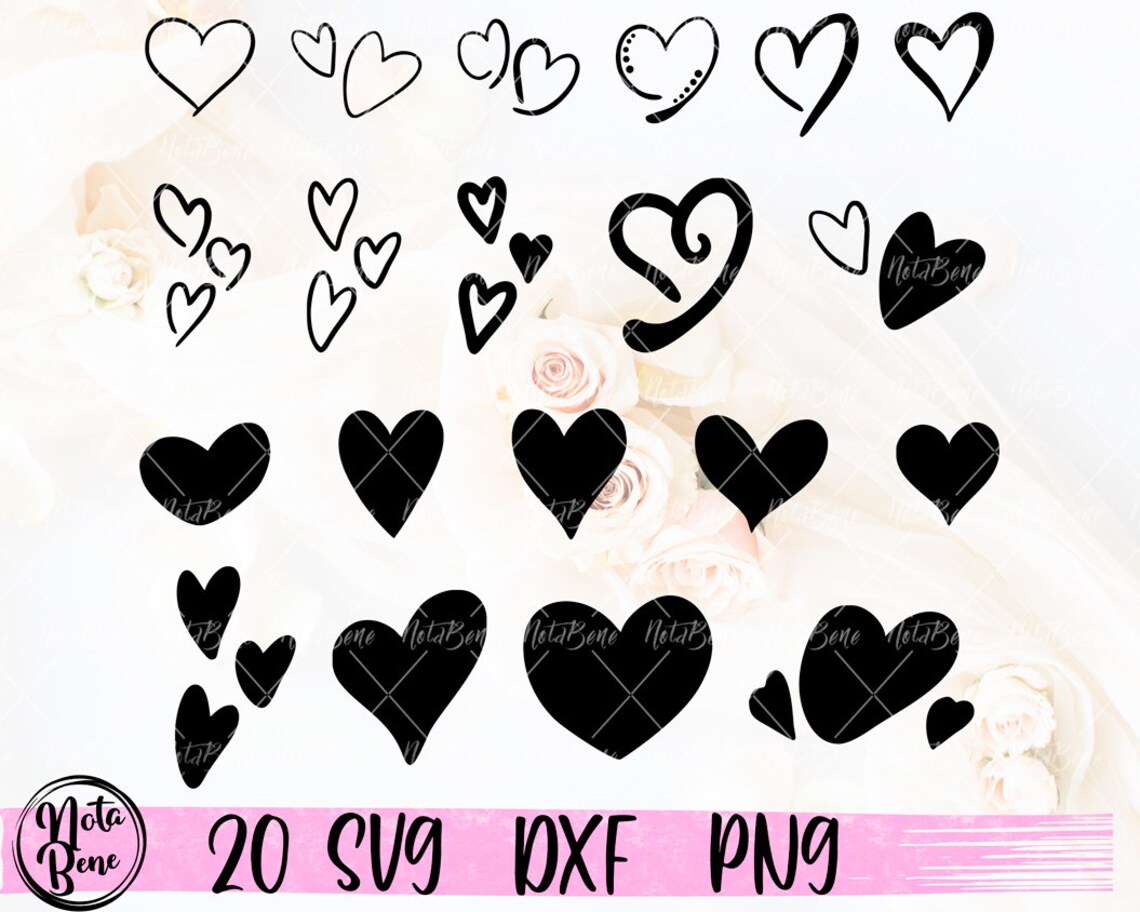 Hearts 20 SVG Bundle Simple Hearts SVG Valentines Day Svg | Etsy