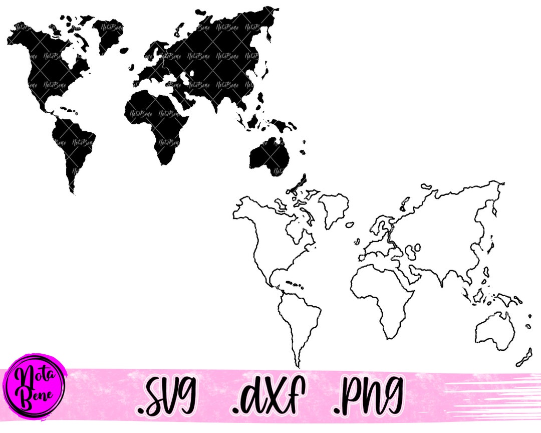 World Map SVG Cut Files Map of the World SVG Map Svg World - Etsy