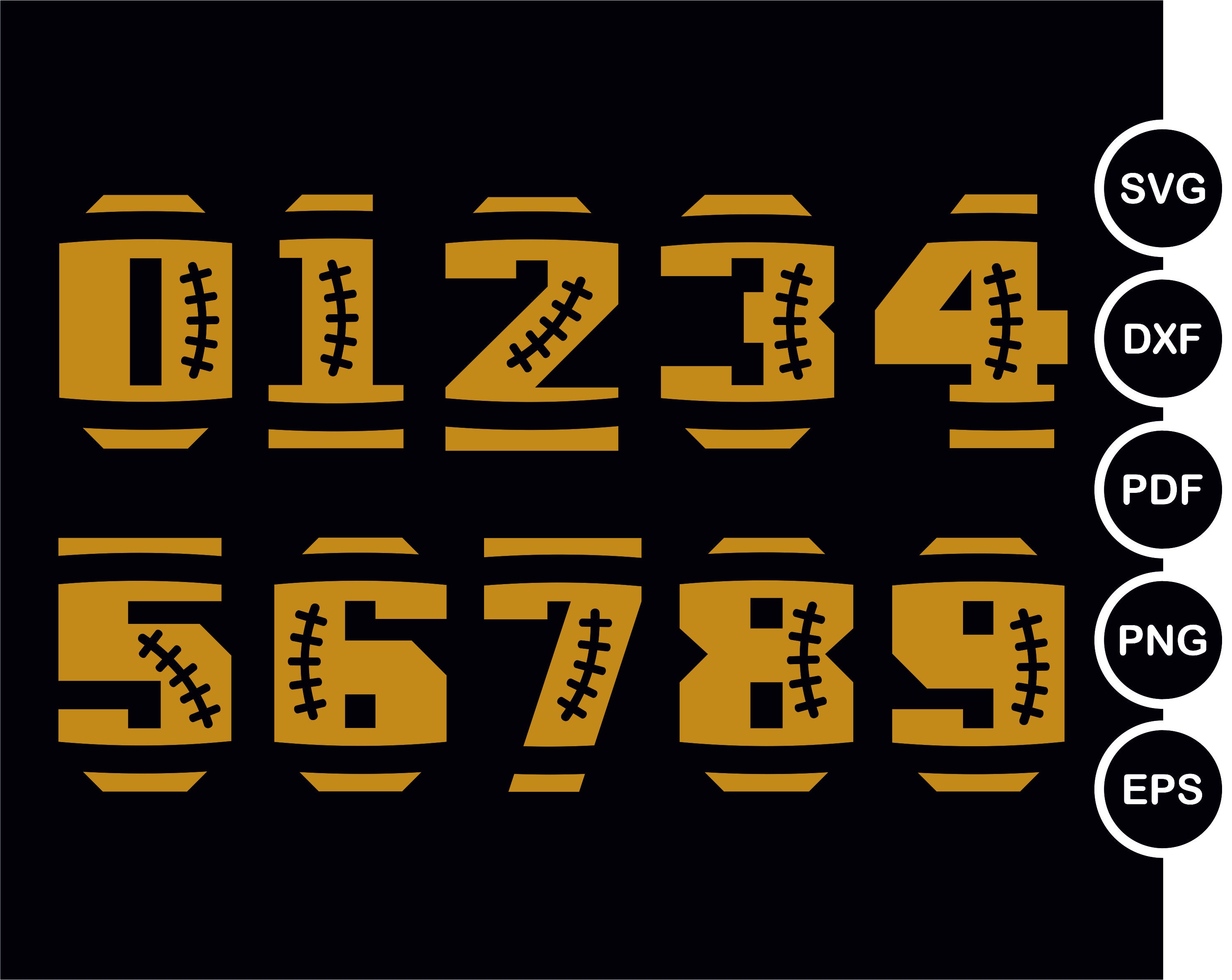Football Player Numbers Svg Bundle Football Numerals Svg NFL | Etsy